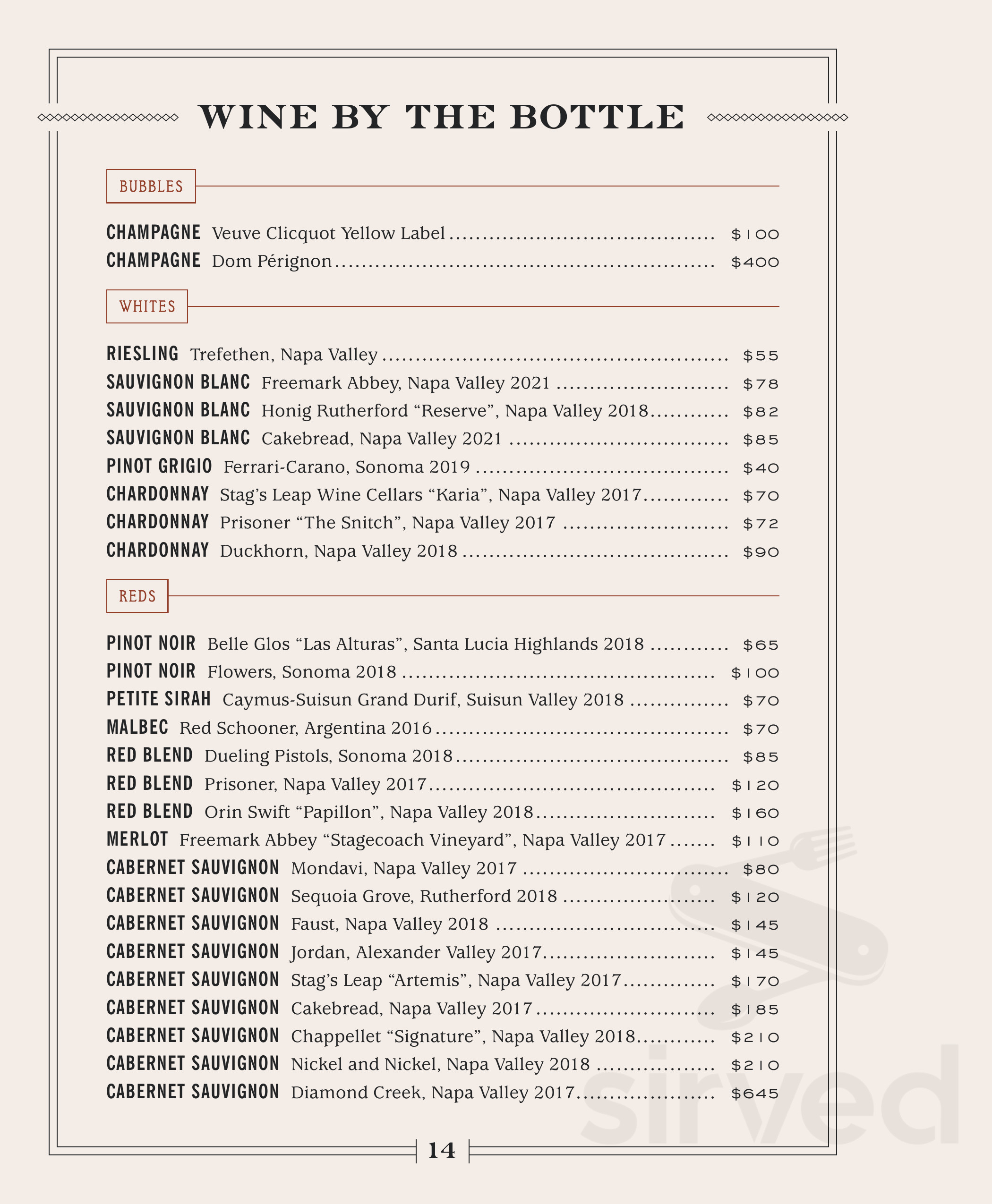 The Garrison at Finley Farms Menu - Ozark, Missouri | Sirved