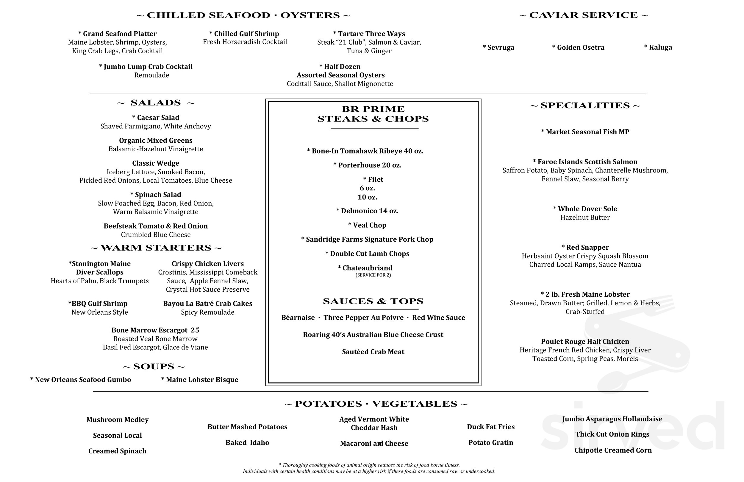 Menu for BR Prime in Biloxi, MS | Sirved