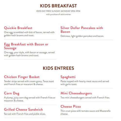 Jim's Restaurant menu in San Antonio, Texas, USA