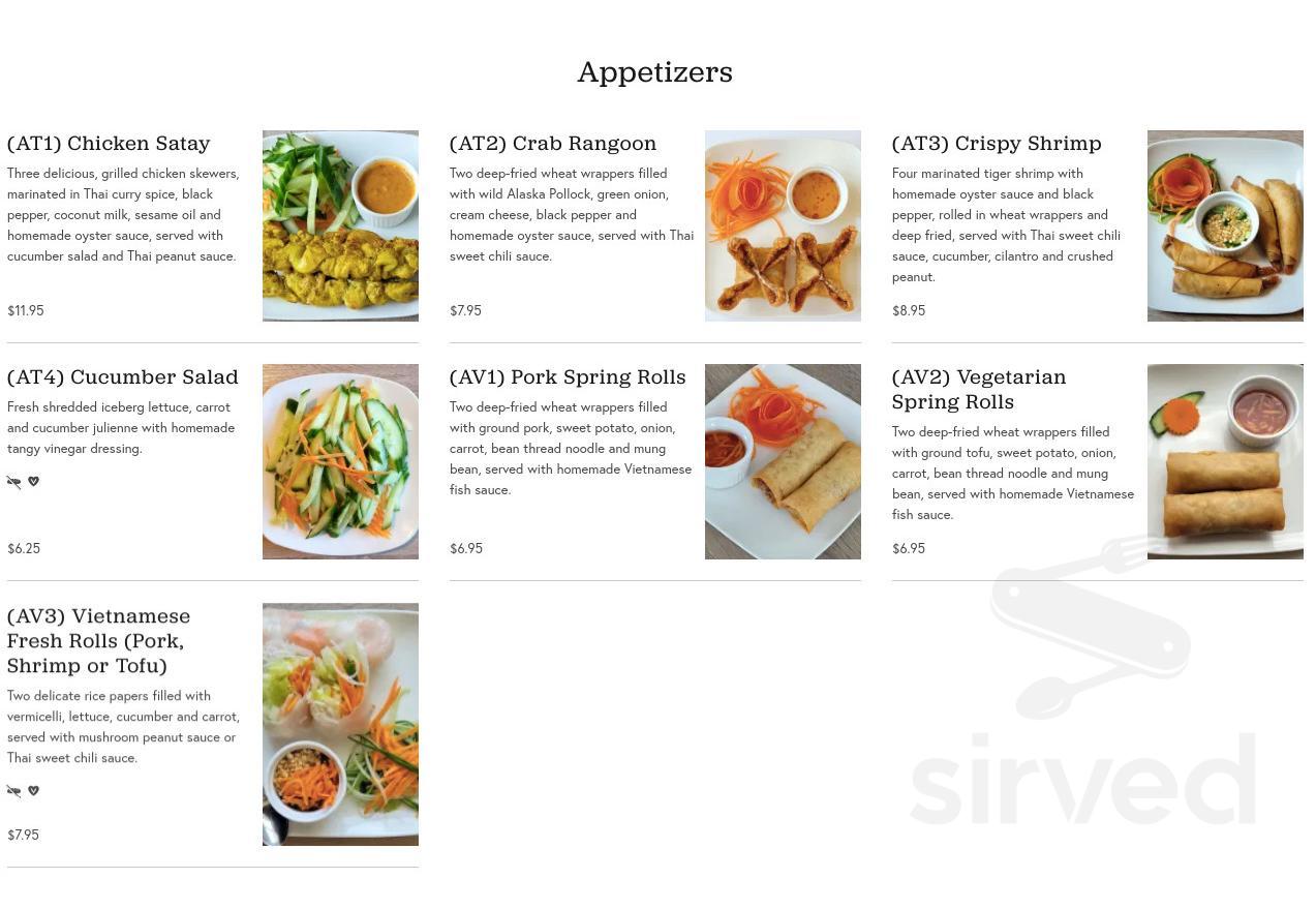 Gingergrass Thai and Vietnamese Restaurant menu in St. John's ...