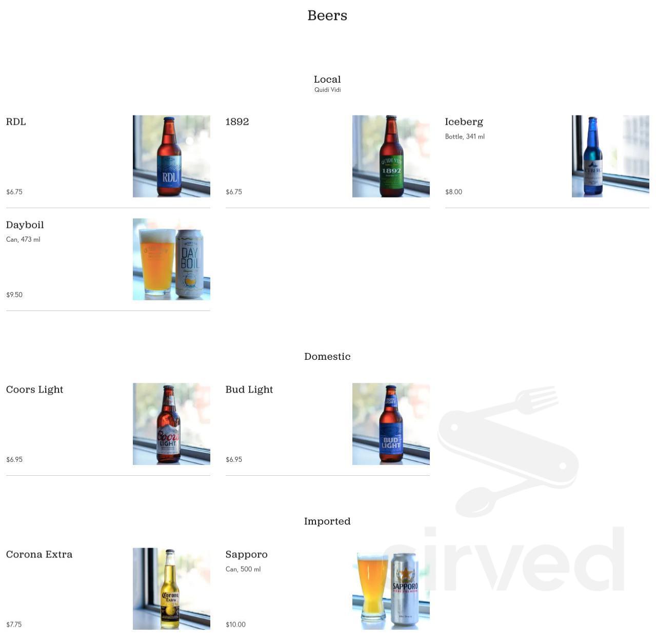 Gingergrass Thai and Vietnamese Restaurant menu in St. John's ...