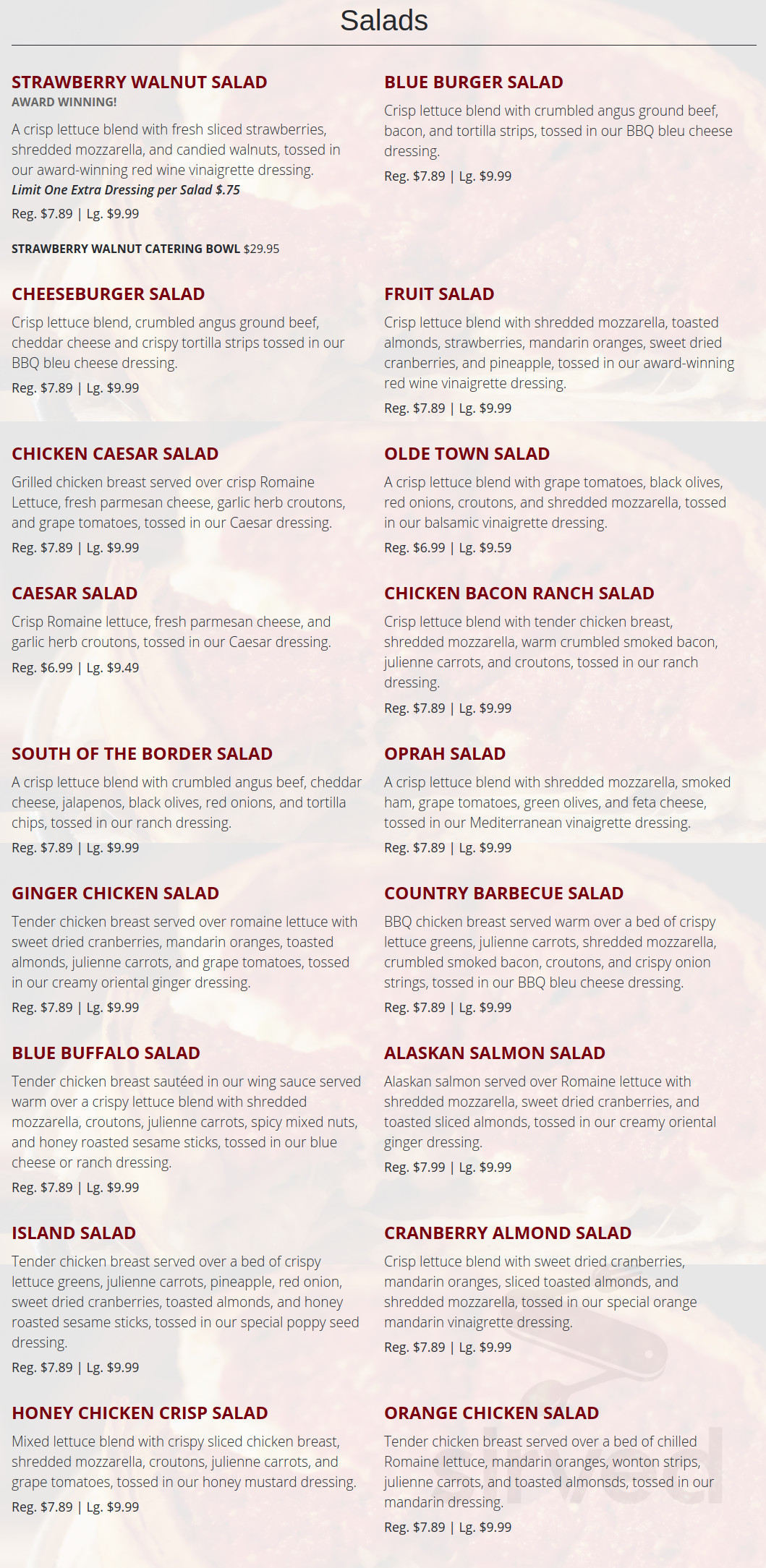 Menu - Plant City FL's Olde Town Pizzeria & Pasta Co. | Sirved