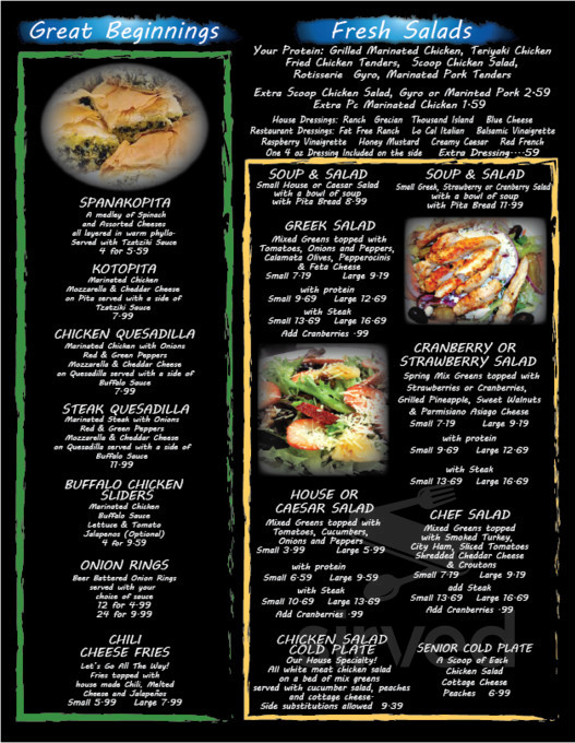 The PepperMill Cafe menu in High Point, North Carolina, USA