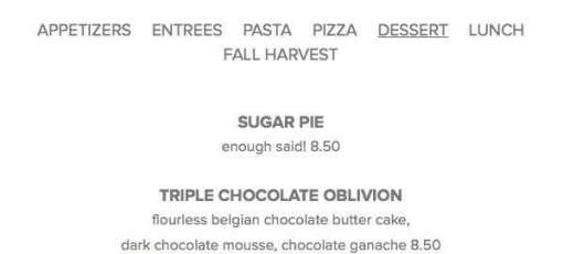 Menu for Ripe Restaurant in Greater Sudbury, ON | Sirved