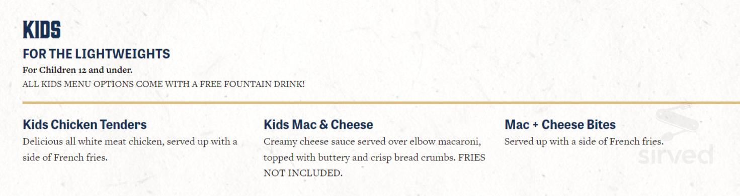 Blue Shark Ale House menu in Urbandale, Iowa, USA