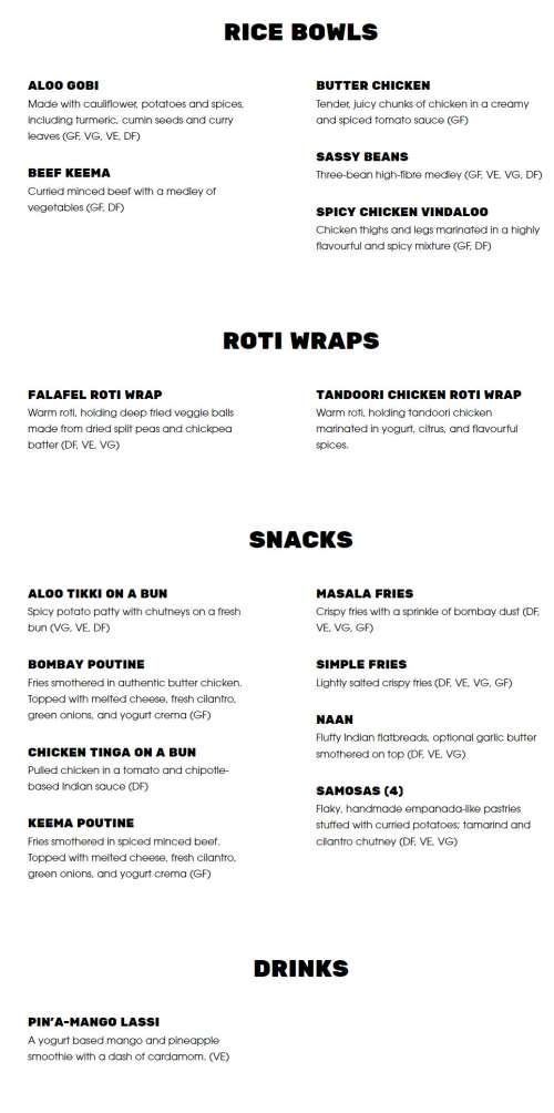 Tikka Tomato (Food Truck) menu in St Thomas, Ontario, Canada