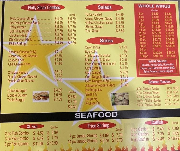 2 star Jr menu in Memphis, Tennessee, USA