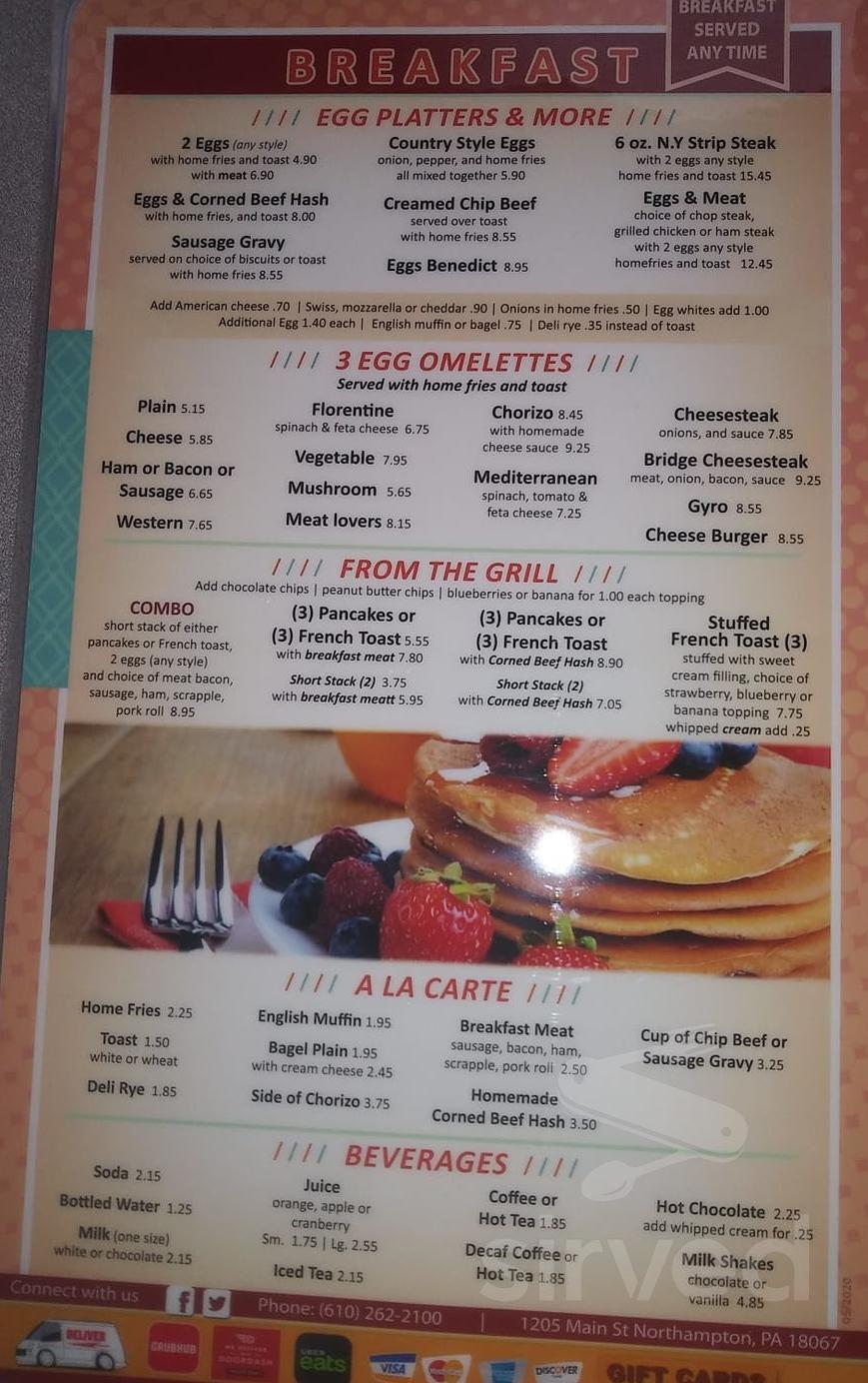 Menu for Northampton Diner and Family Restaurant in Northampton, PA ...