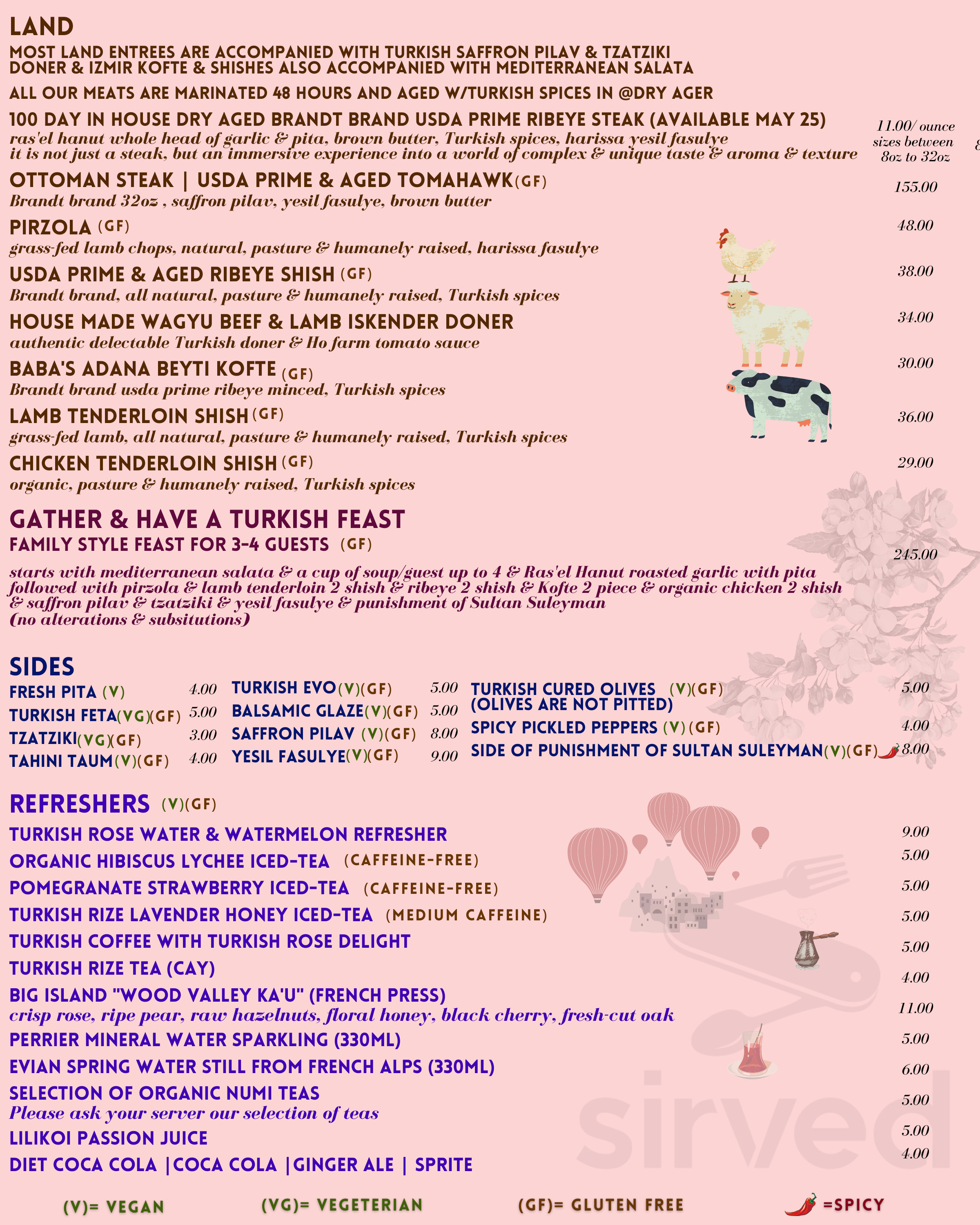 Menu - Honolulu HI's Istanbul Hawaii | Sirved
