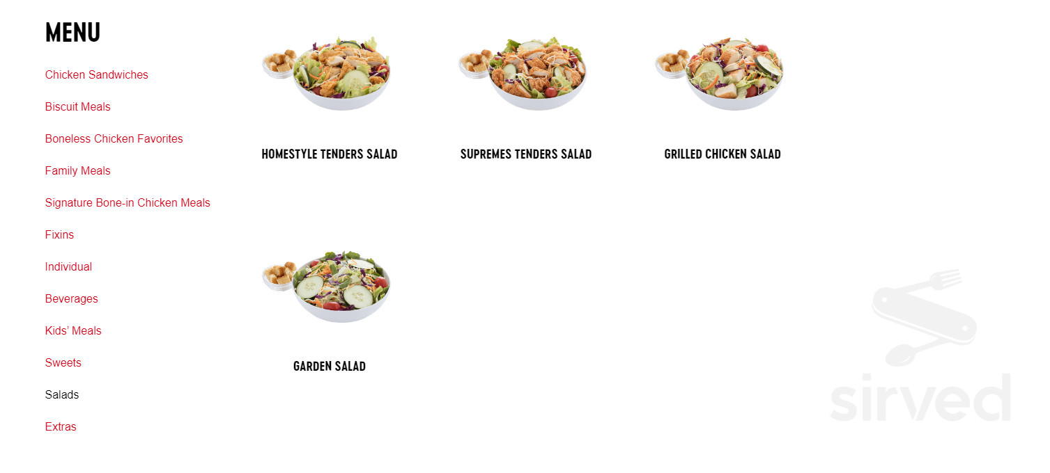 Bojangles menu in Arden, North Carolina, USA