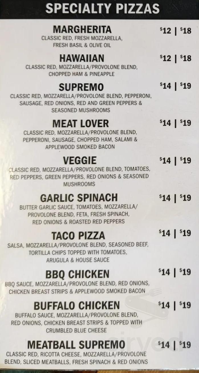Menu for MADISONS PIZZA in Nags Head, North Carolina, United States
