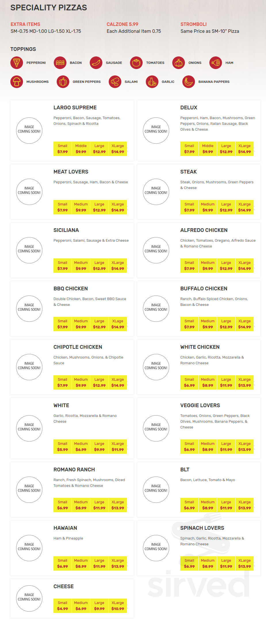 Largo Pizza menus in Largo, Florida, United States