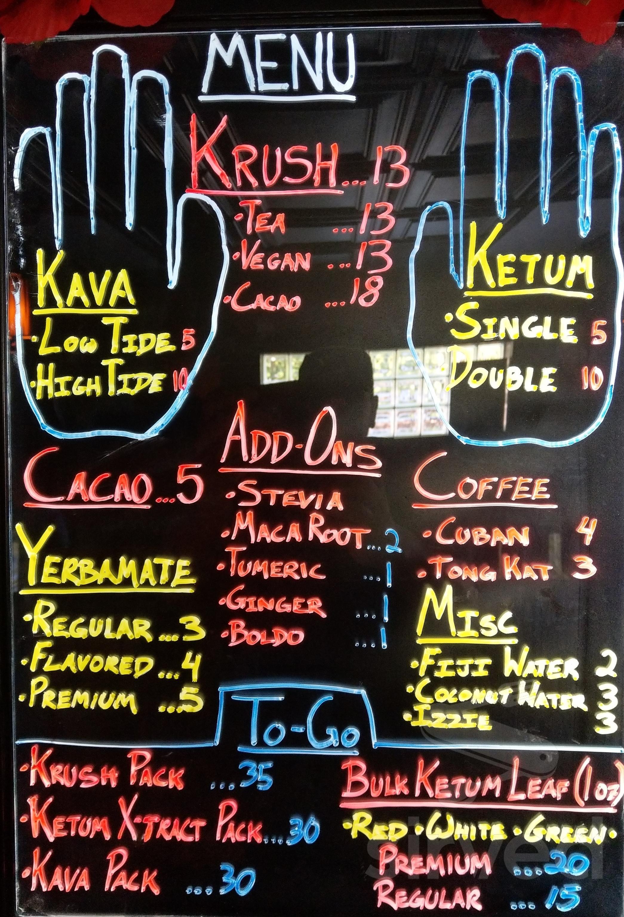 Krave menu in Carrboro, North Carolina, USA