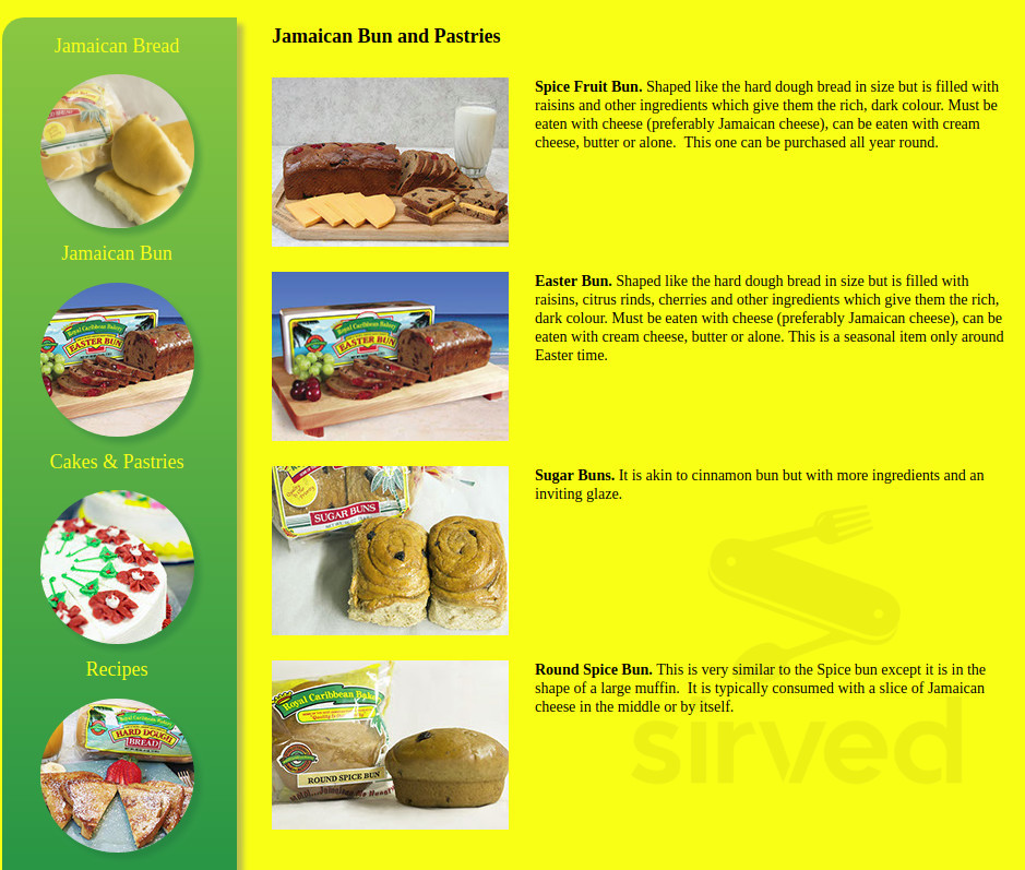 Royal Caribbean Bakery menu in The Bronx, New York, USA