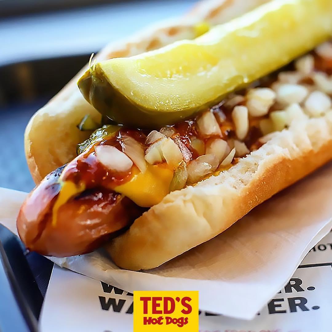 Ted's Hot Dogs menu in Tempe, Arizona, USA