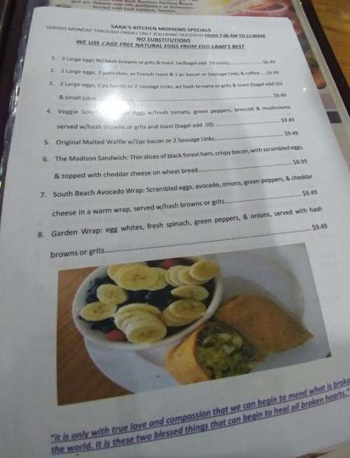 Sara's Kitchen menu in Palm Beach Gardens, Florida, USA