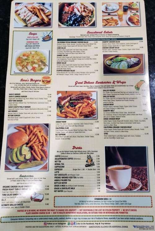 Sara's Kitchen menu in Palm Beach Gardens, Florida, USA