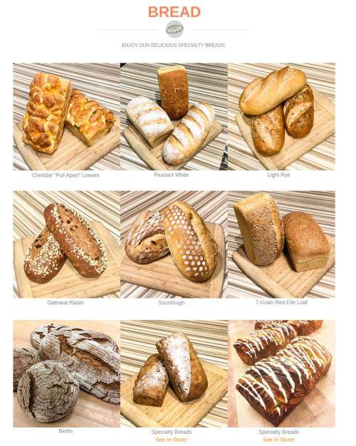 Hearthstone Artisan Bakery menu in Nanaimo, British Columbia, Canada