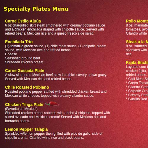 Ajuúa! Mexican Grill Patio Bar menu in San Antonio, Texas, USA