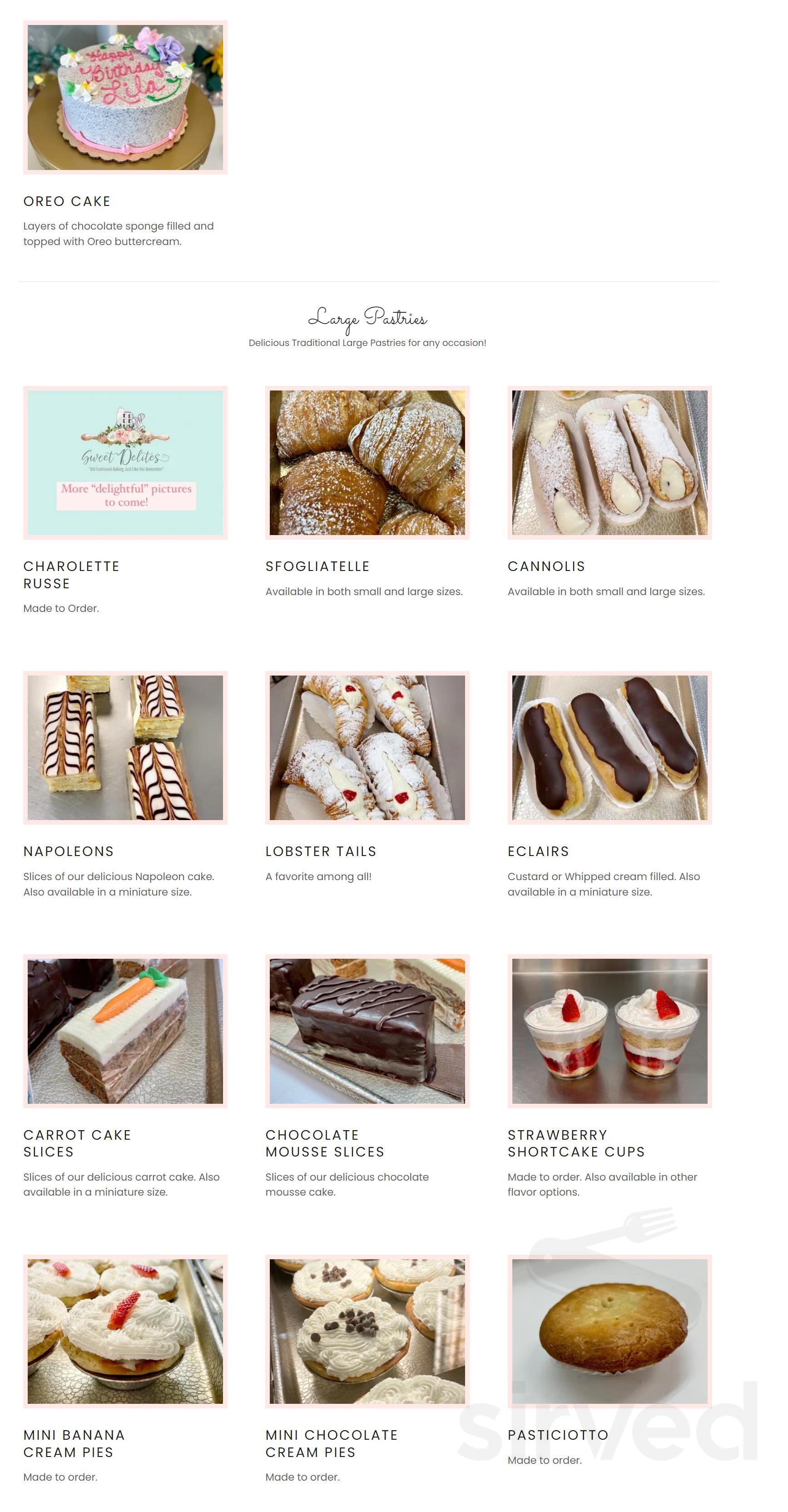 Sweet Delites Pastry Shop menu in Somers, New York, USA