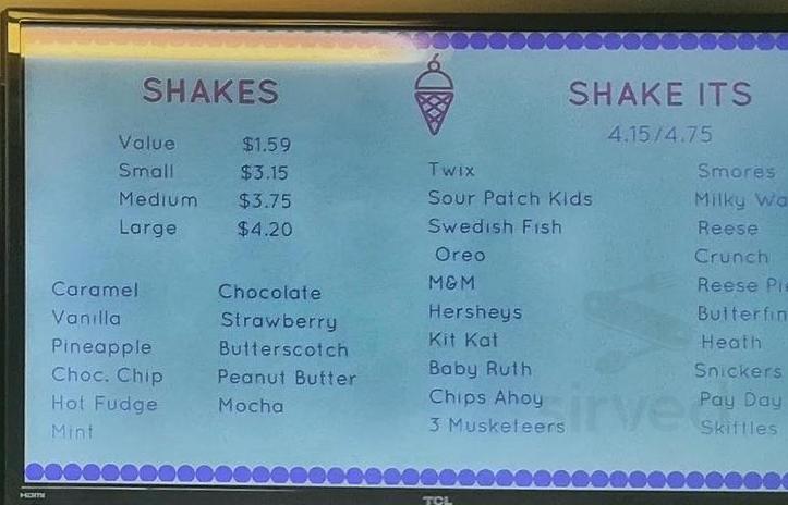 Froyo menu in Munster, Indiana, USA