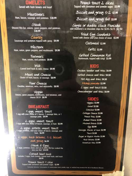 Bear's 105 Diner menu in Perry, Michigan, USA