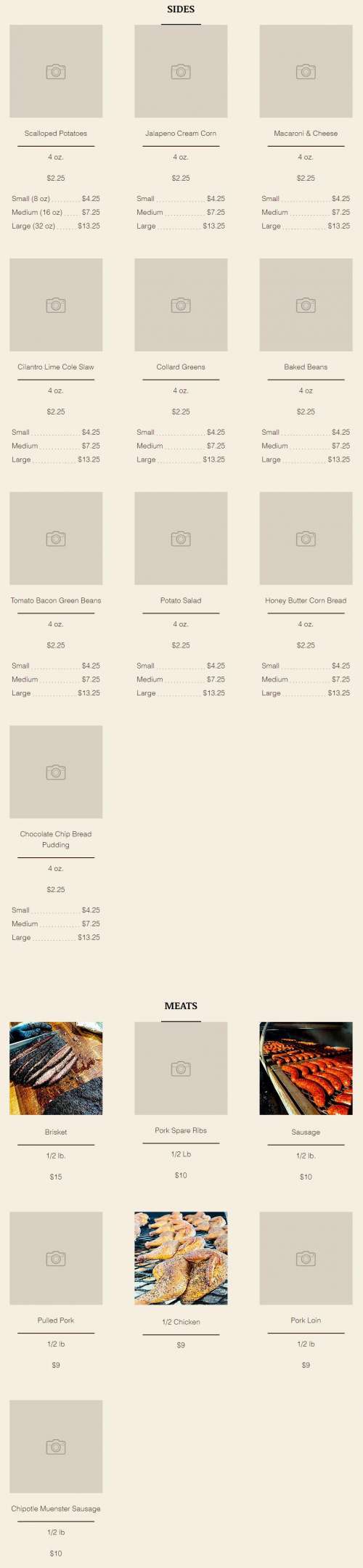 GW's BBQ Catering Co menu in San Juan, Texas, USA