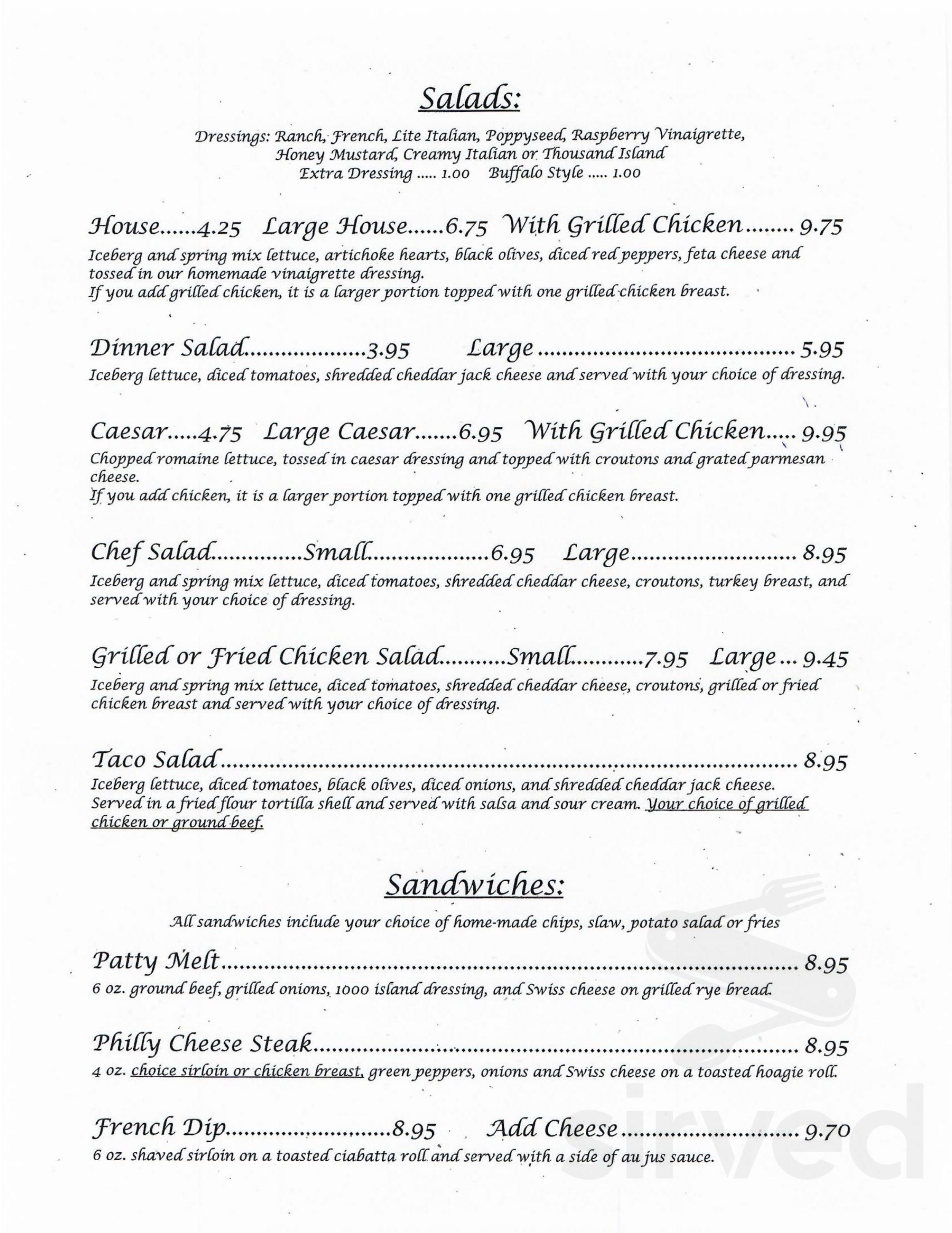 Broadway Bar & Grill menu in Highland, Illinois, USA