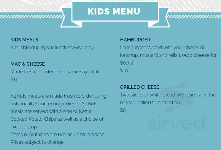 Menu for Blue Mussel Cafe in North Rustico, PE | Sirved