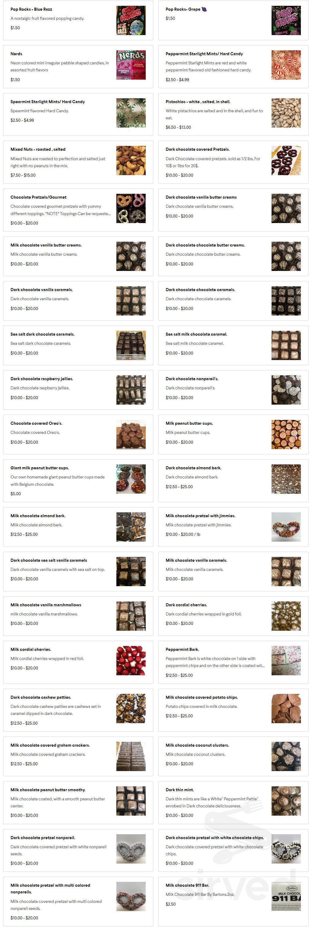 Snacks By the Lb menu in Glenside, Pennsylvania, USA