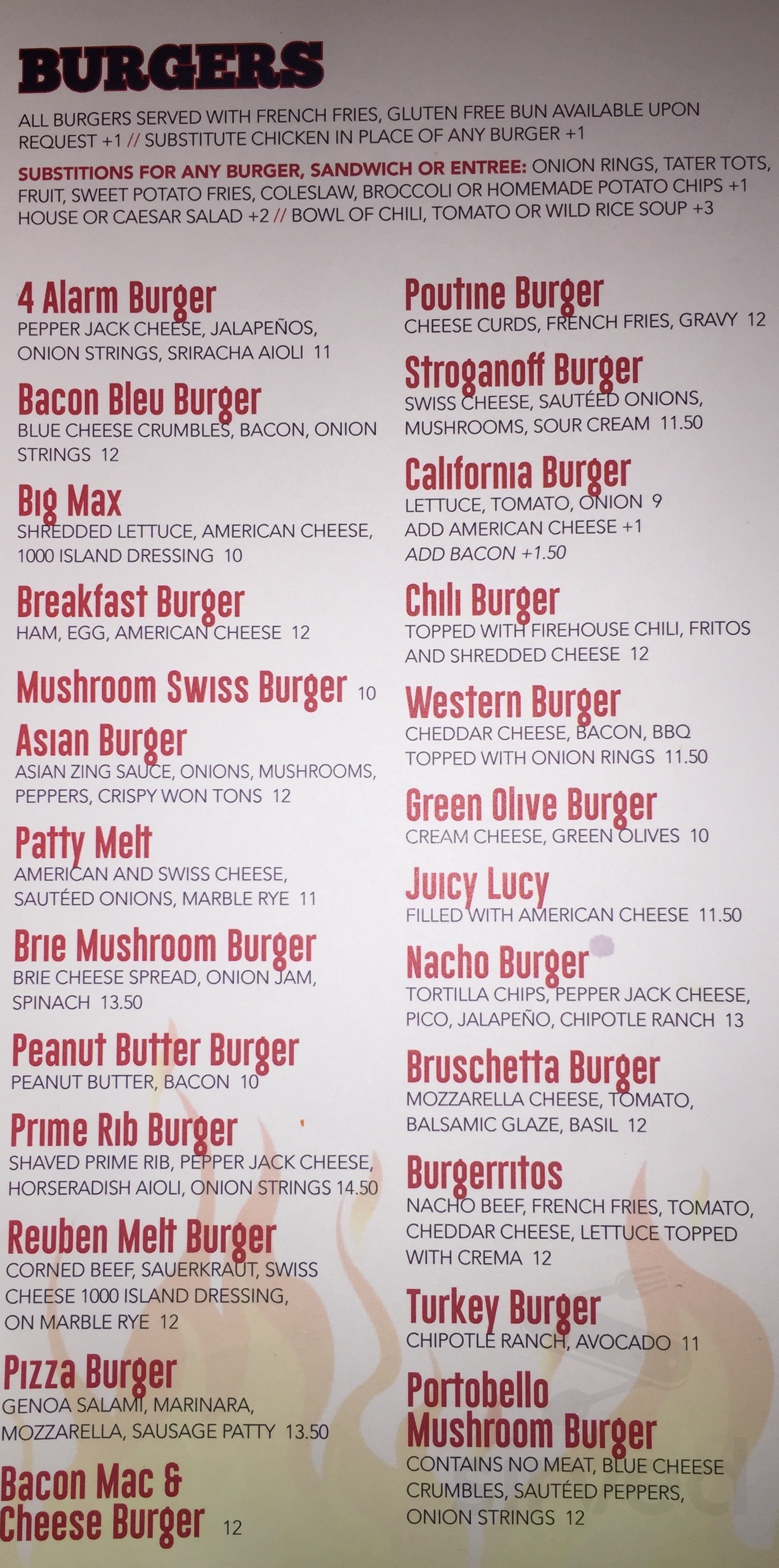 Firehouse Grille menu in Elko New Market, Minnesota, USA