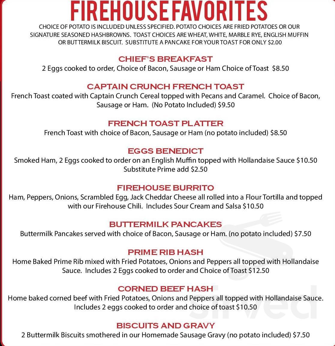 Firehouse Grille menu in Elko New Market, Minnesota, USA