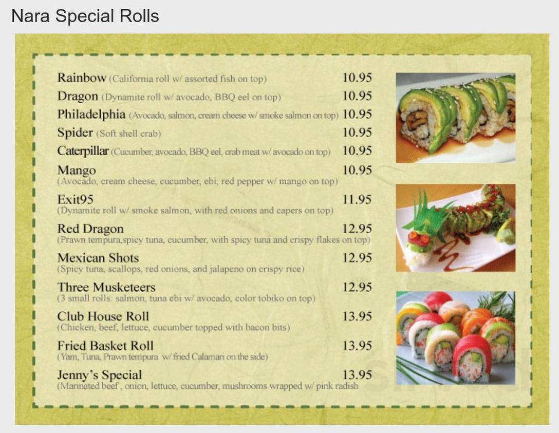 Sushi Nara - Whatcom menu in Abbotsford, British Columbia, Canada
