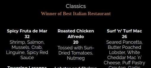 Menu for Primo Italian American Cuisine in Gurnee, IL | Sirved