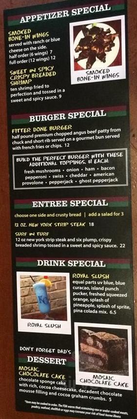 Menu for Fitter's Pub in Warrensburg, MO | Sirved