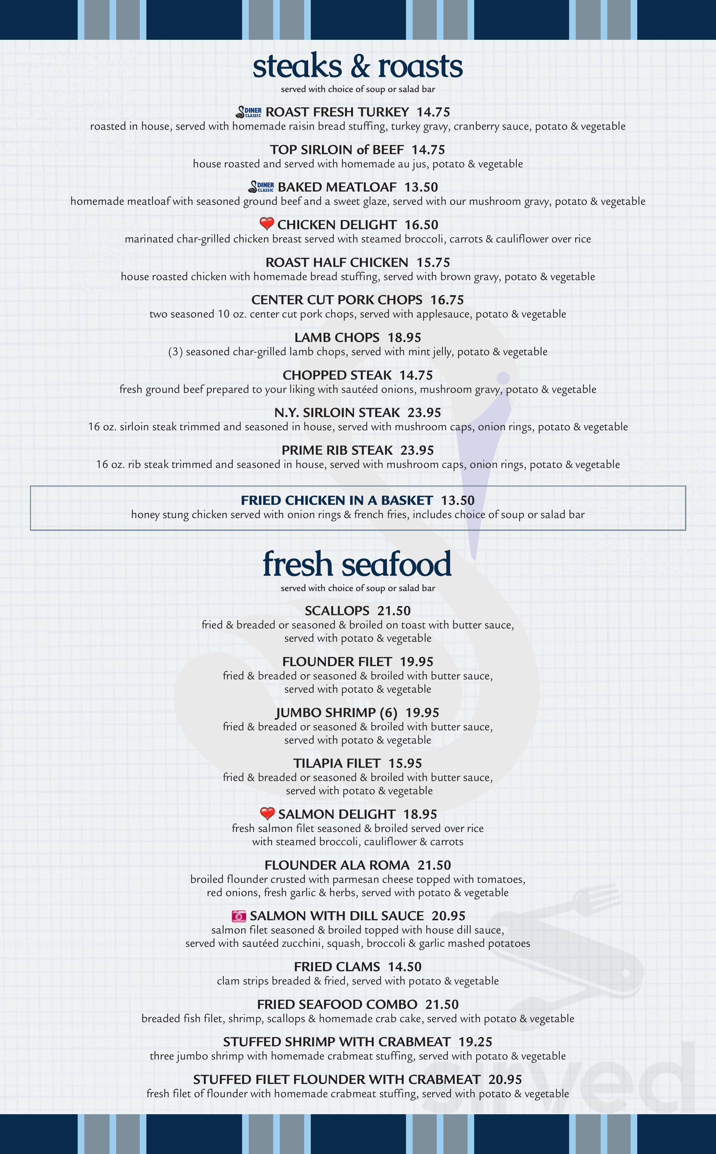 Blue Swan Diner menu in Oakhurst, New Jersey, USA