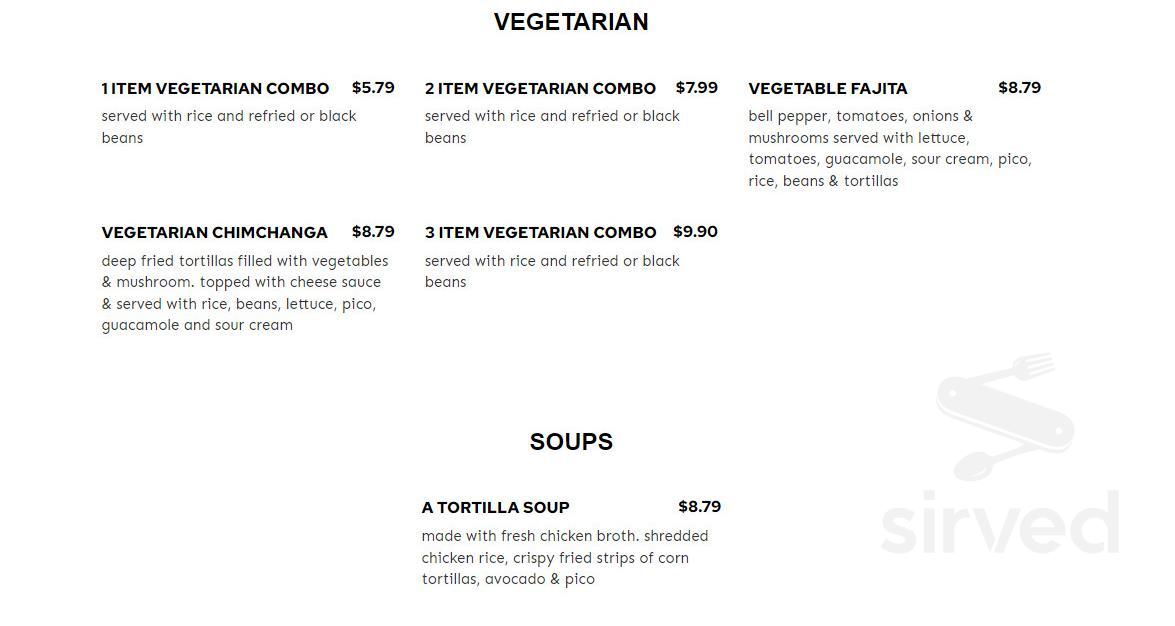 Menu - Mountain View AK's Los Locos Mexican Restaurant | Sirved