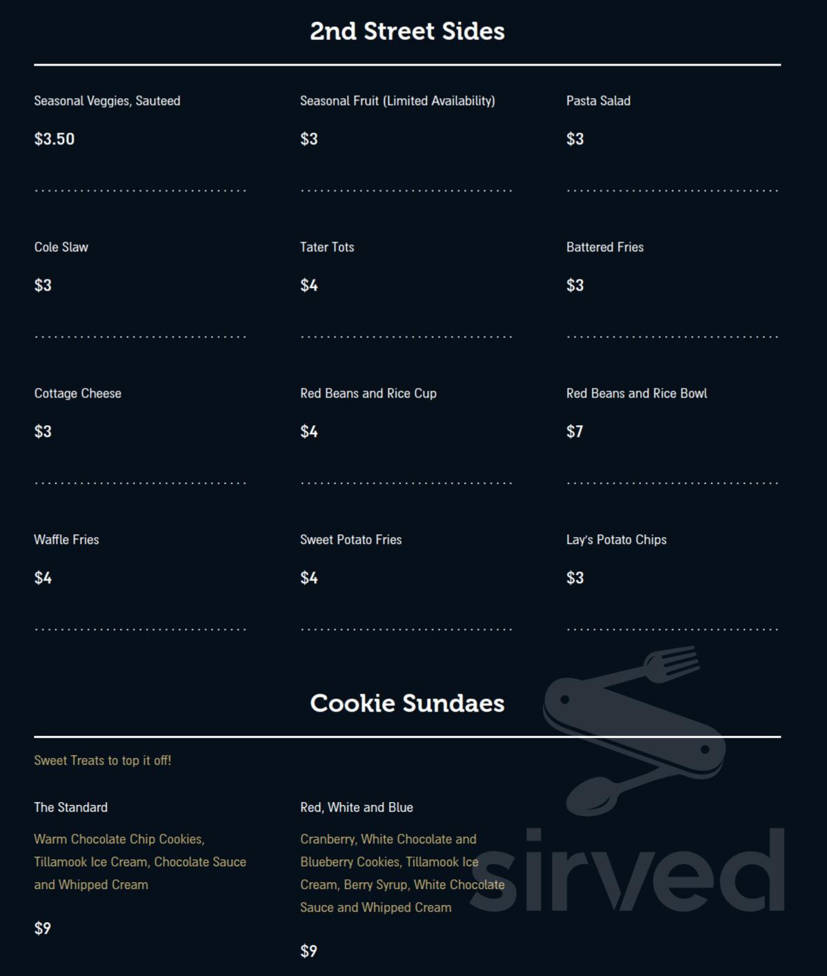 Deep Deuce Grill menu in Oklahoma City, Oklahoma, USA