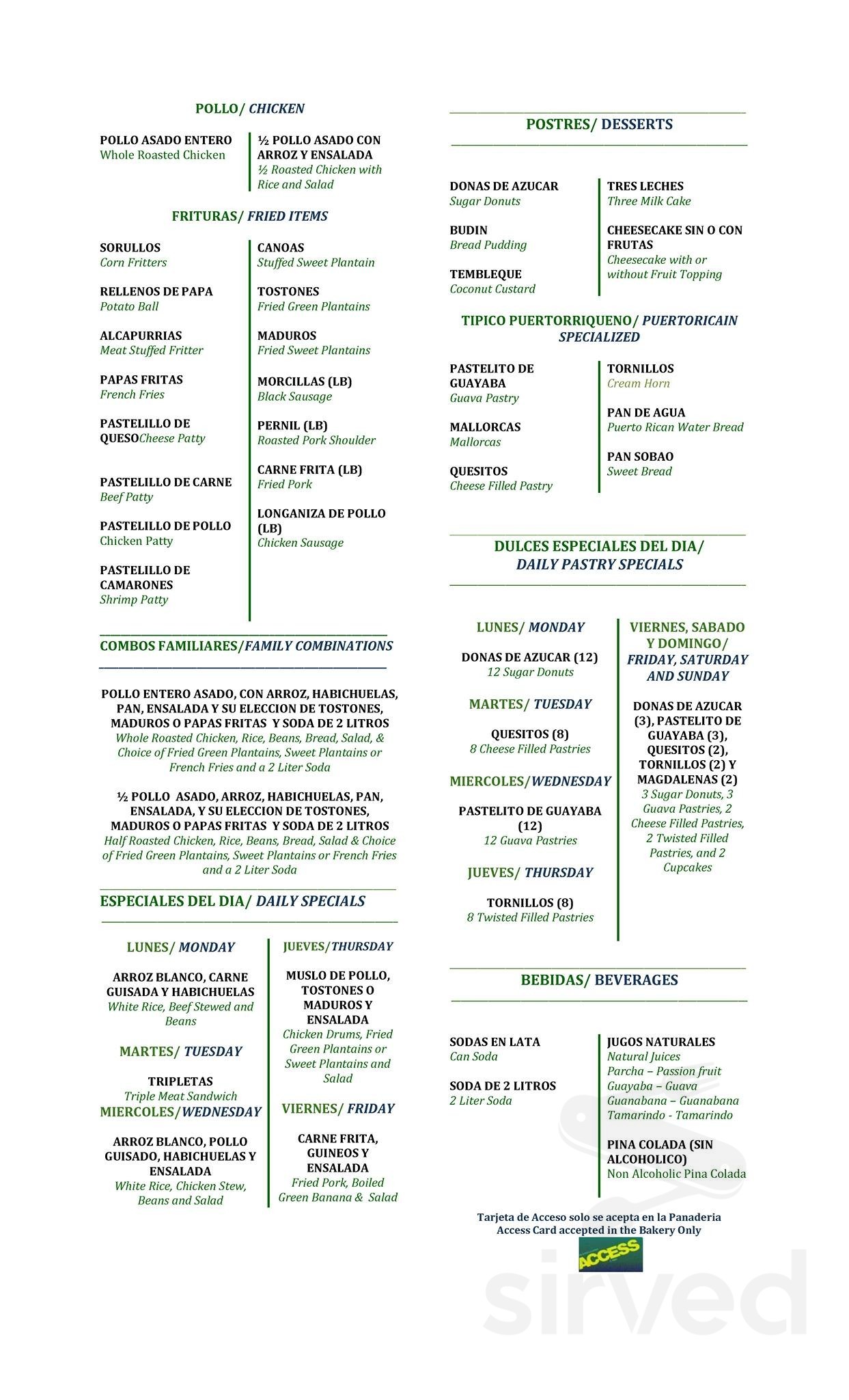 Menu for El Coqui in Philadelphia, PA | Sirved