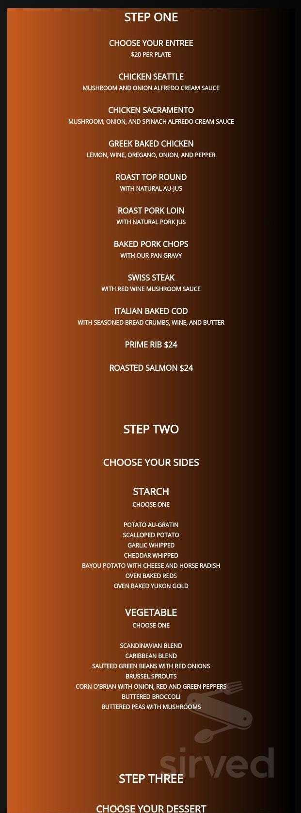 Watt Street Tavern menu in Circleville, Ohio, USA