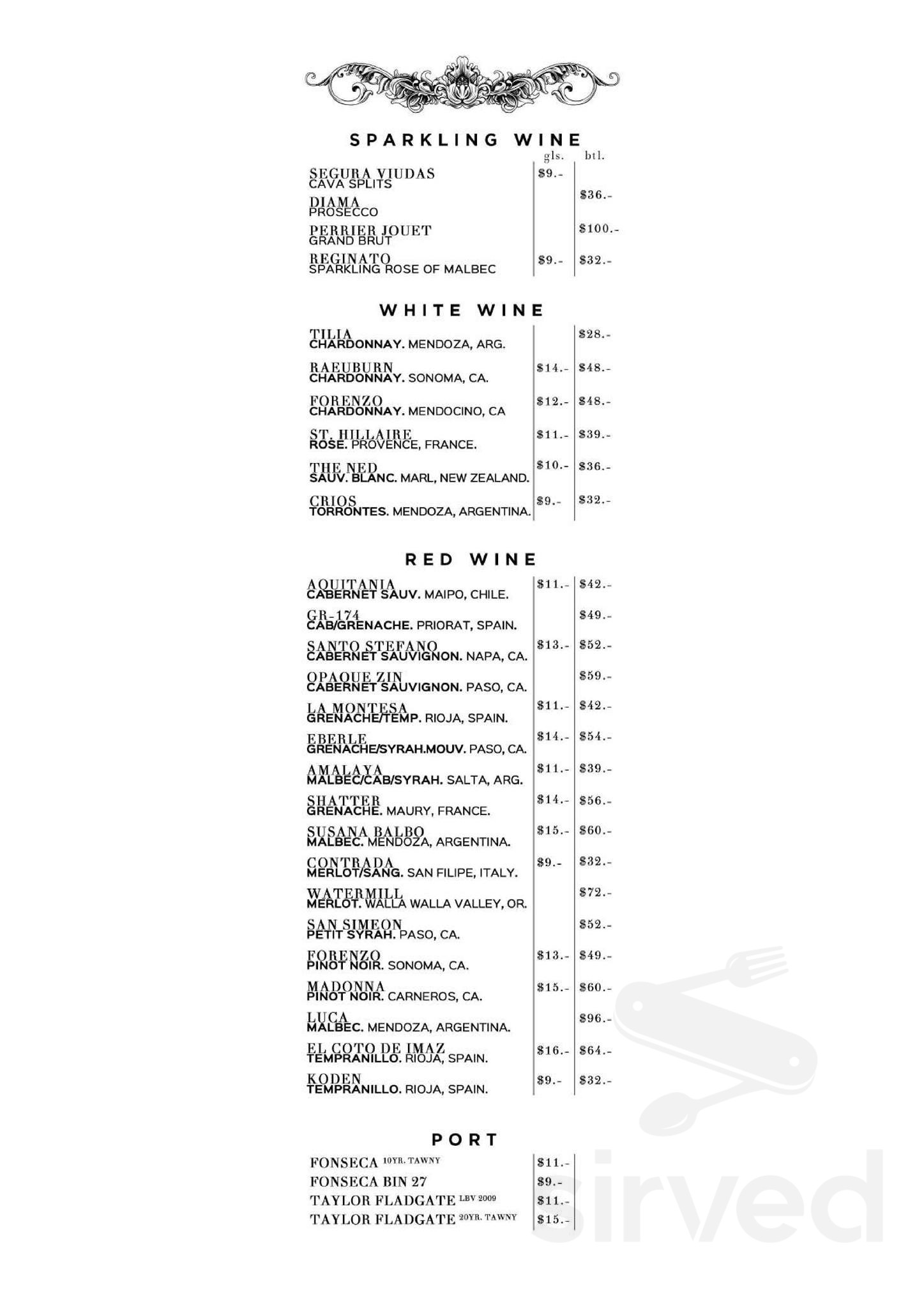 Habana menu in Irvine, California, USA