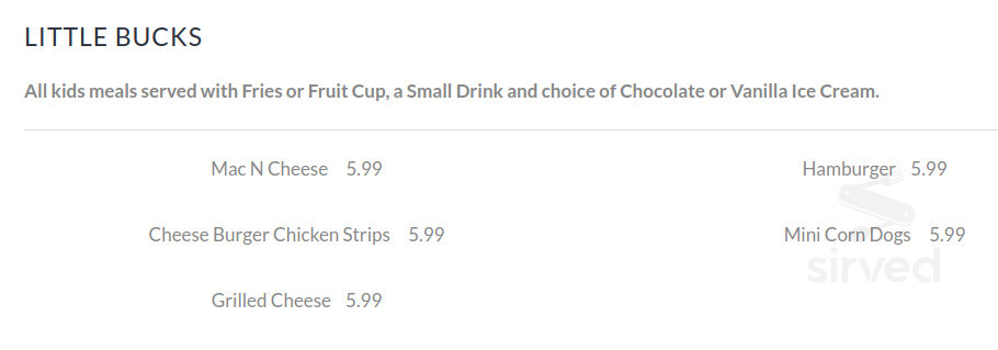 Backaracks Steakhouse and Grill menu in Scottsbluff, Nebraska, USA
