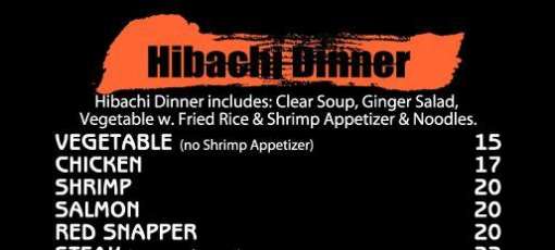 Menu for Samurai Sushi Hibachi Steakhouse in Strongsville, OH | Sirved