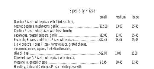 Menu for LoMonaco's Ristorante Italiano in Branford, CT | Sirved