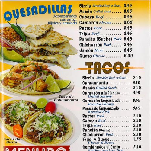 Birrieria Obregon menu in Phoenix, Arizona, USA