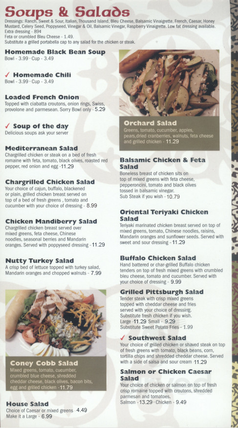 The Coney menu in Indiana, Pennsylvania, USA