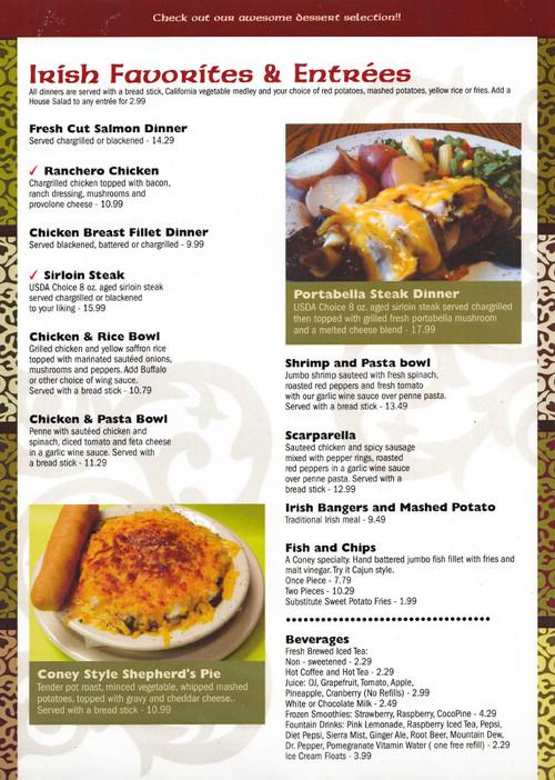 The Coney menu in Indiana, Pennsylvania, USA