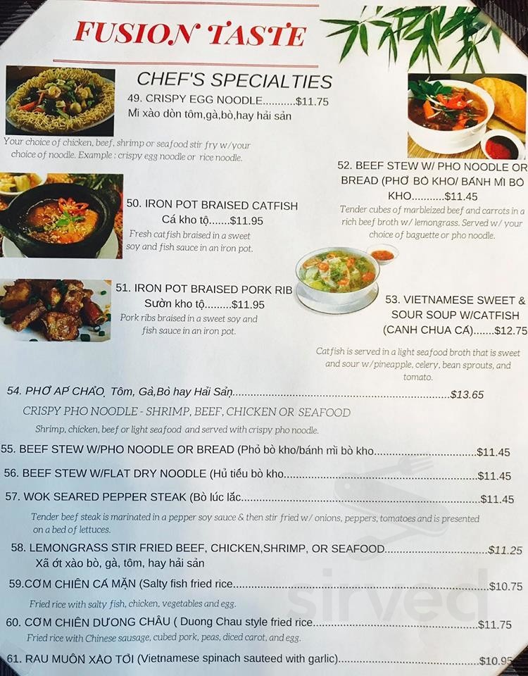 Fusion Taste menu in Omaha, Nebraska, USA