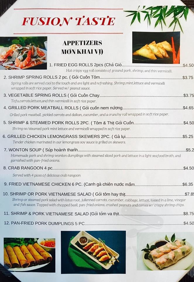 Fusion Taste menu in Omaha, Nebraska, USA
