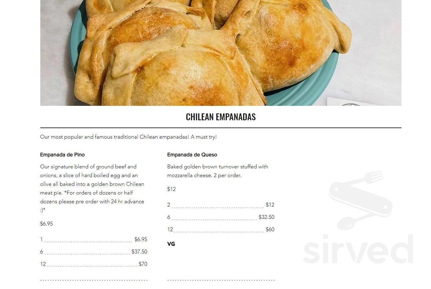 Menu for Don Oso's Restaurant in Burnaby, British Columbia, Canada